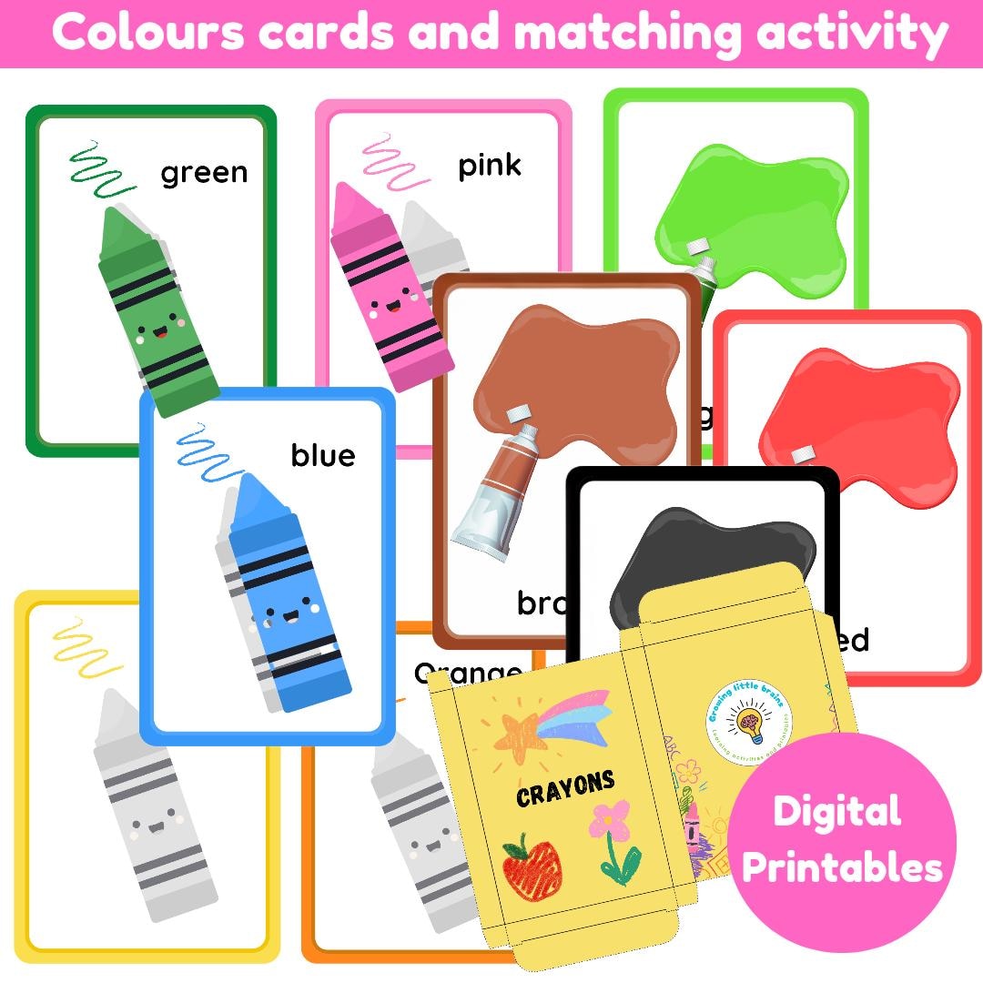 Colours Flashcards | 20 Flashcards | Colours Match Cards | Digital ...
