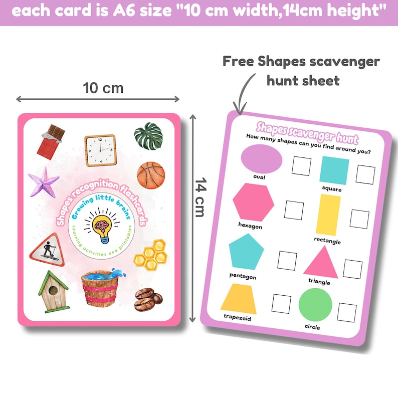 Shapes Recognition Flashcards | a Set of 10 Flashcards (A6 Size) | a ...