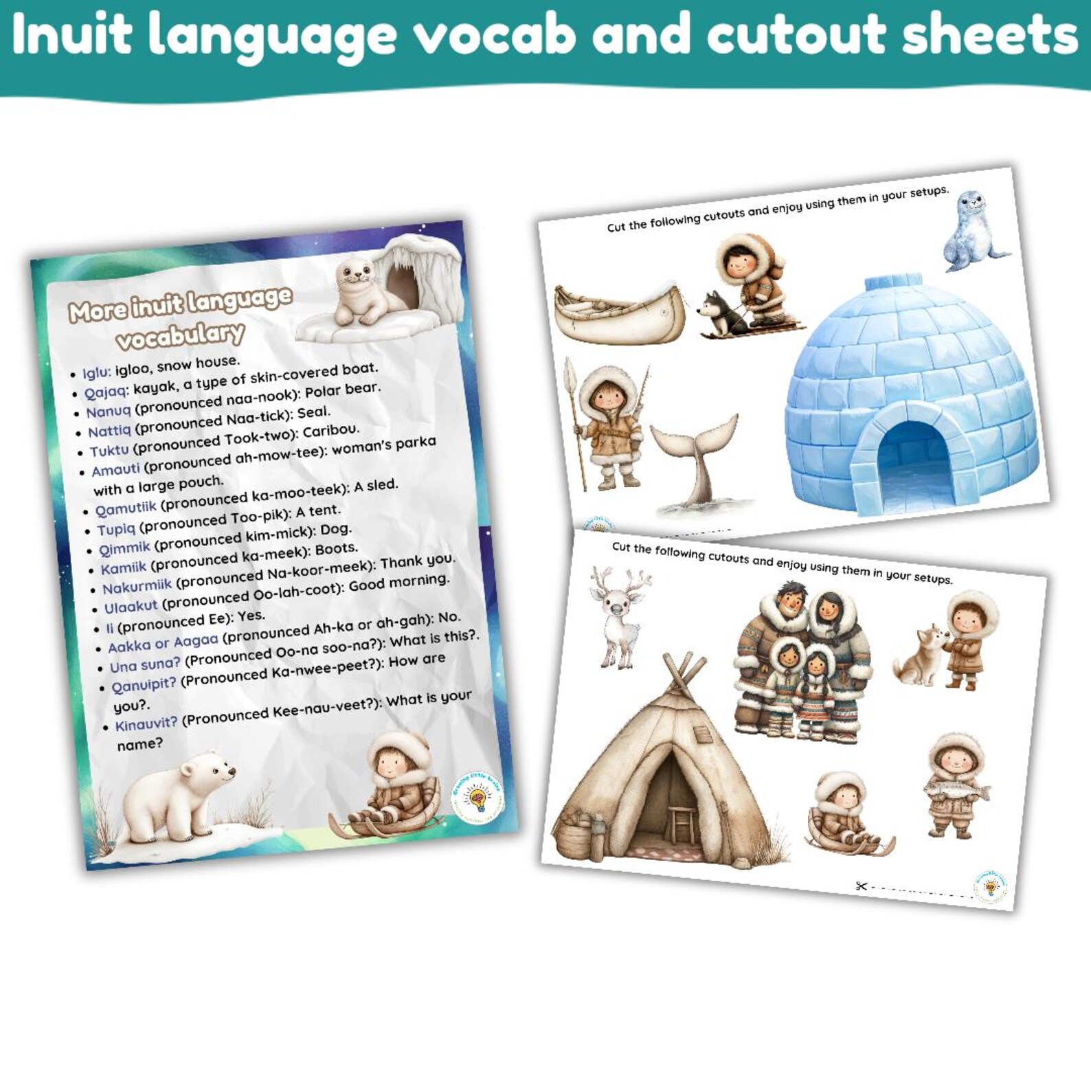 Inuit People Life Learning Pack: Many Facts, Igloo Facts, Activity ...