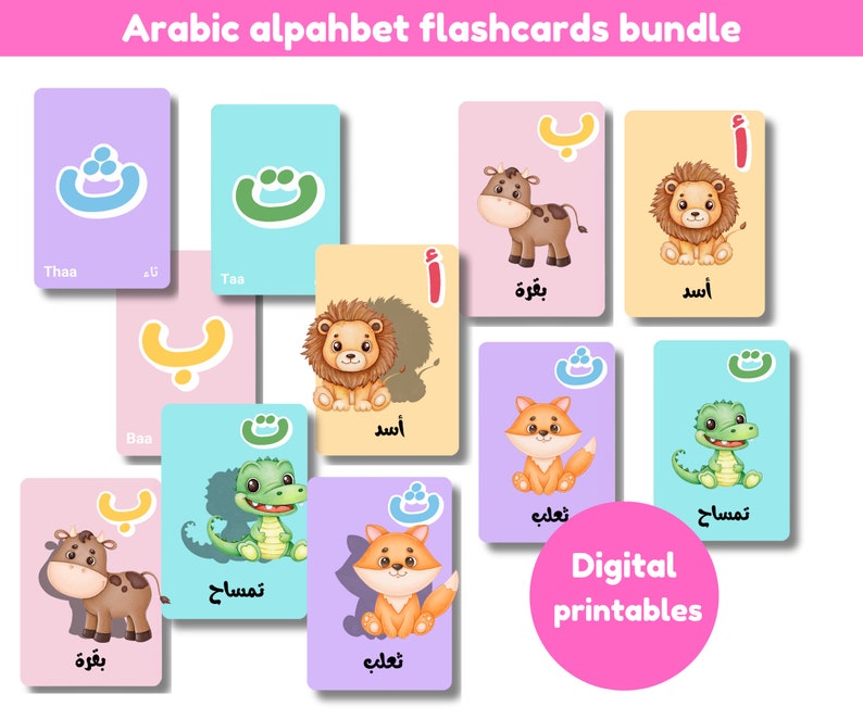 Arabic Alphabet Flashcards | 90 Cards | 3 Types of Cards Included in ...