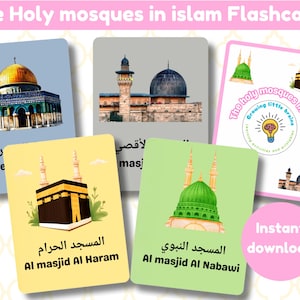 The Holy Mosques Flash Cards and Puzzle | Al Aqsa Mosque | Al Masjid Al ...