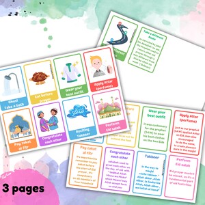 Eid El Fitr Sunnah Flash Cards | Sunnah of Eid Al Fitr | Eid El Fitr ...
