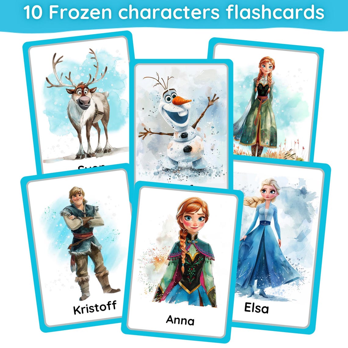 Frozen Pack, 10 Cards and Build an Olaf Activity , Printed and Wipe ...
