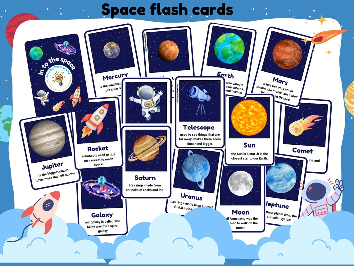 Space Flash Cards | Solar System Flash Cards | Montessori Flash Cards ...