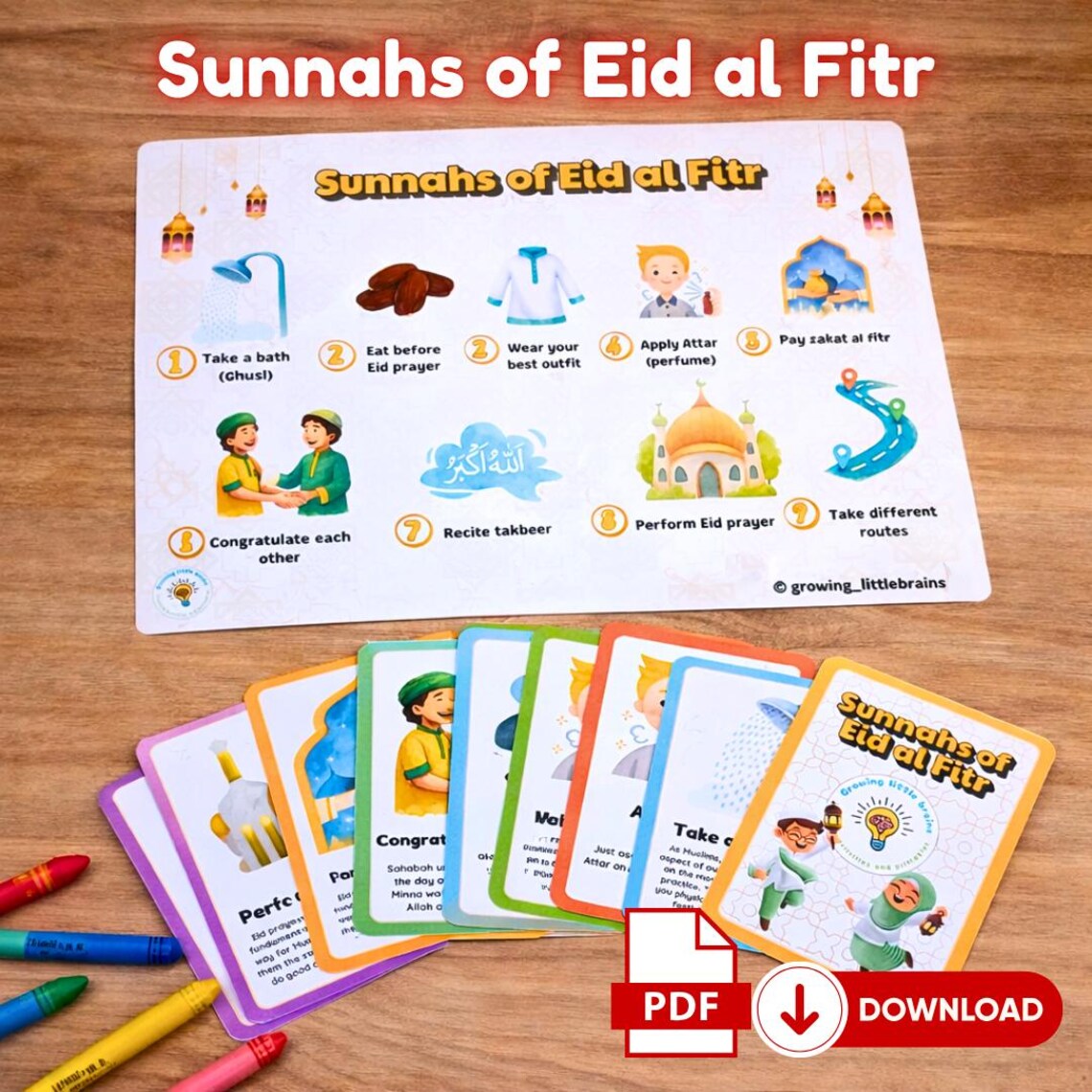 Sunnahs of Eid Al-fitr Printable for Kids | Islamic Eid Activity Pack ...