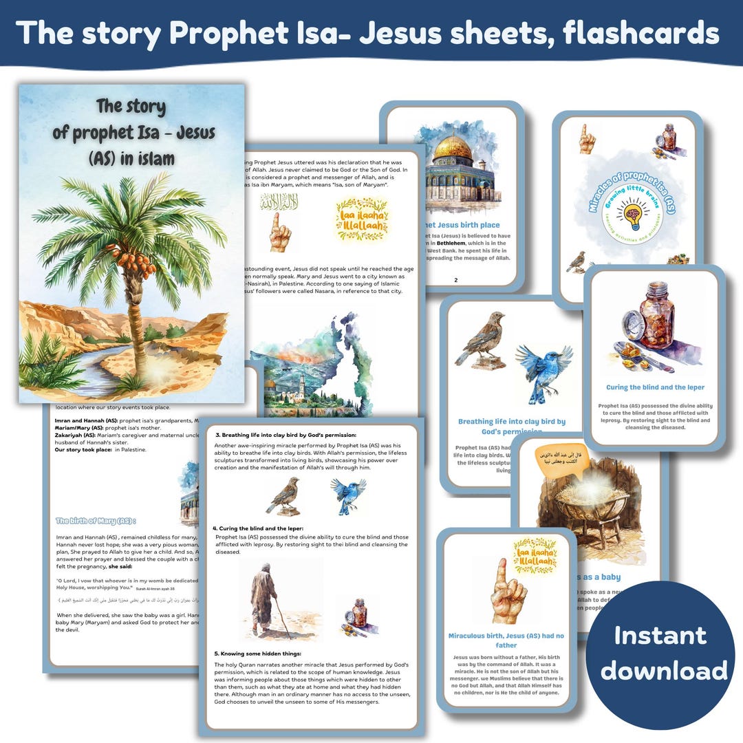 The Story of Prophet Isa-jesus Bundle | Story Sheets| Islamic Resources ...
