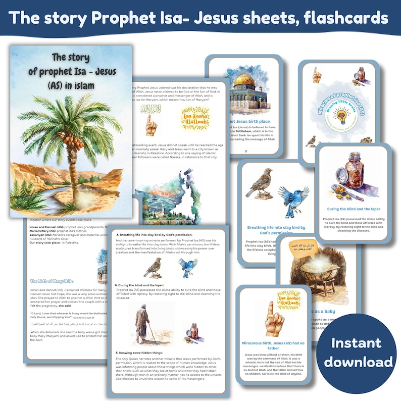 The Story of Prophet Isa-jesus Bundle | Story Sheets| Islamic Resources ...