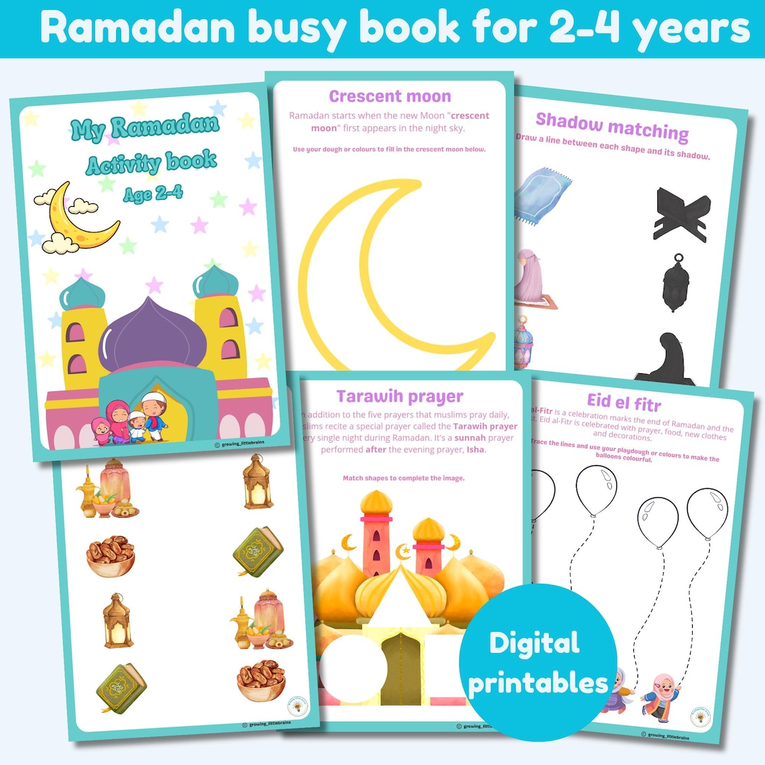 Ramadan Busy Book for Ages 2-4 Years | Ramadan Learning Activities ...