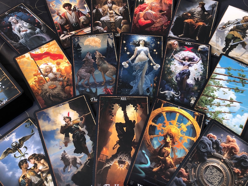 Prometheus Tarot Deck: 78 Divination Cards With QR Codes - Etsy