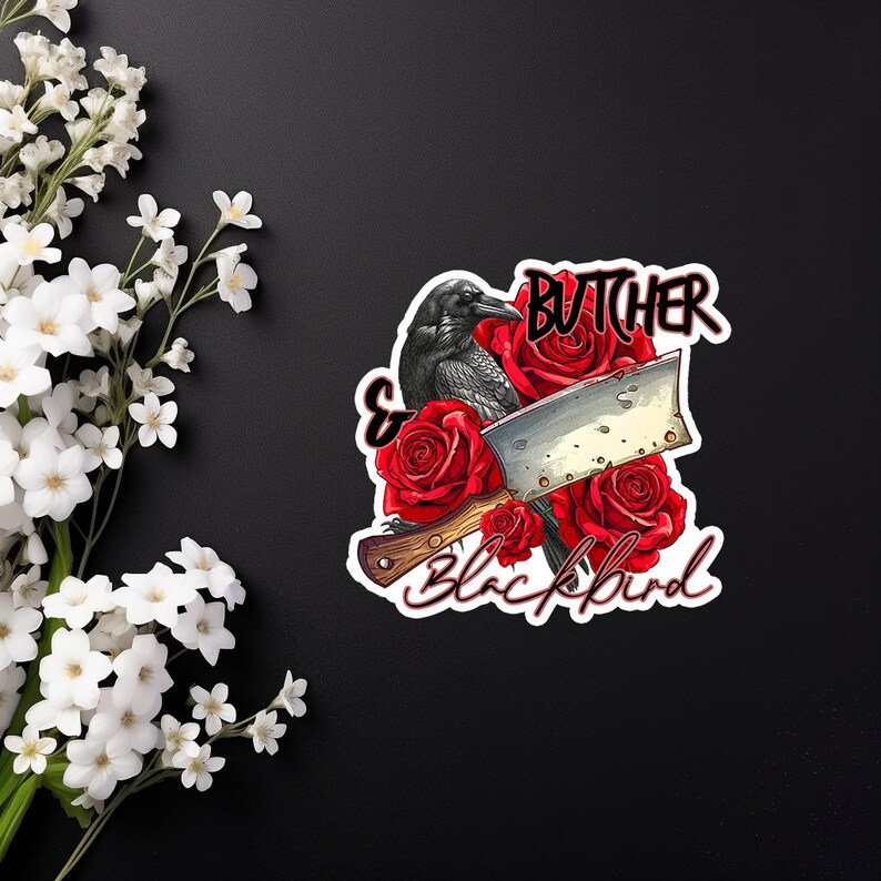 Butcher and Blackbird Sticker, Kindle Stickers, Bookish Stickers, Dark ...