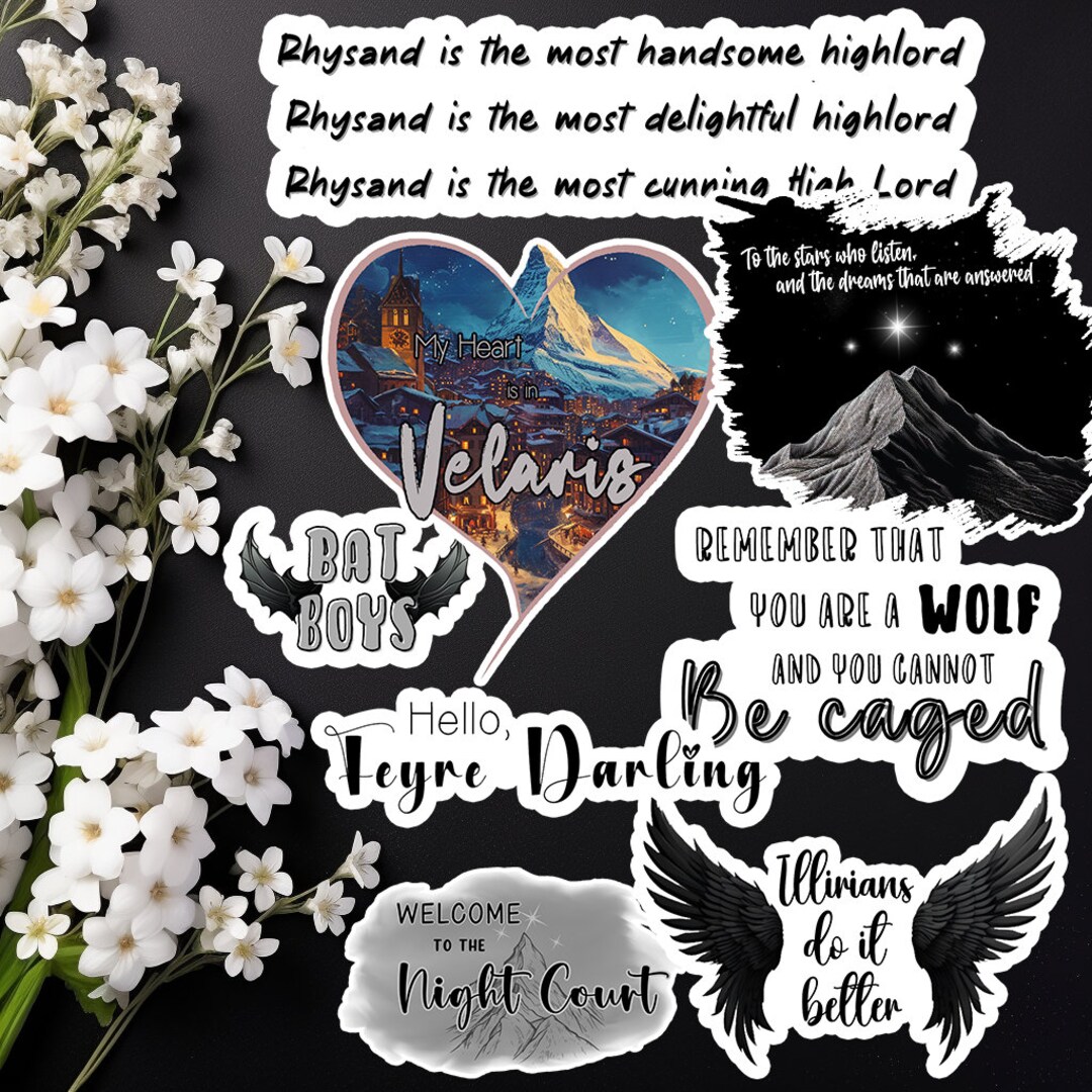 ACOTAR Stickers, Stickers Bookish, Rhysand Sticker, Kindle Stickers ...