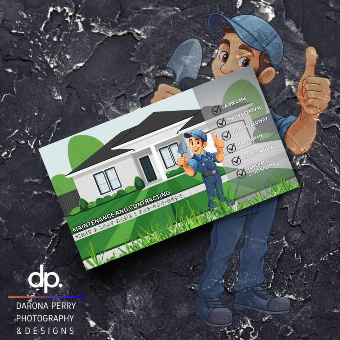 Business Card Template, Digital Design, Front Card Only Template ...