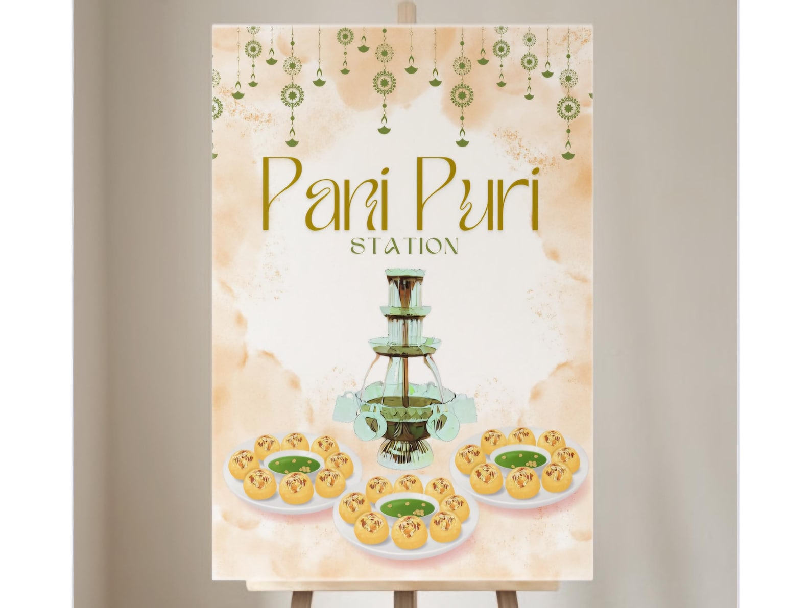 Pani Puri Fountain Station Stall Sign | Gol Gappe Fuchka Poster ...