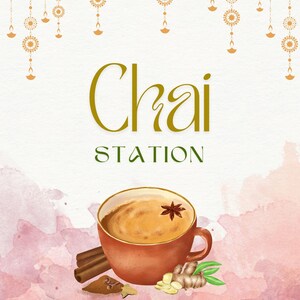 Chai Station Sign | Tea Coffee Table Poster | Indian Bengali Wedding ...