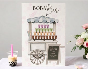 Bubble Tea Wall Menu Sign | Boba Bar Sign | Drink Station Sign ...