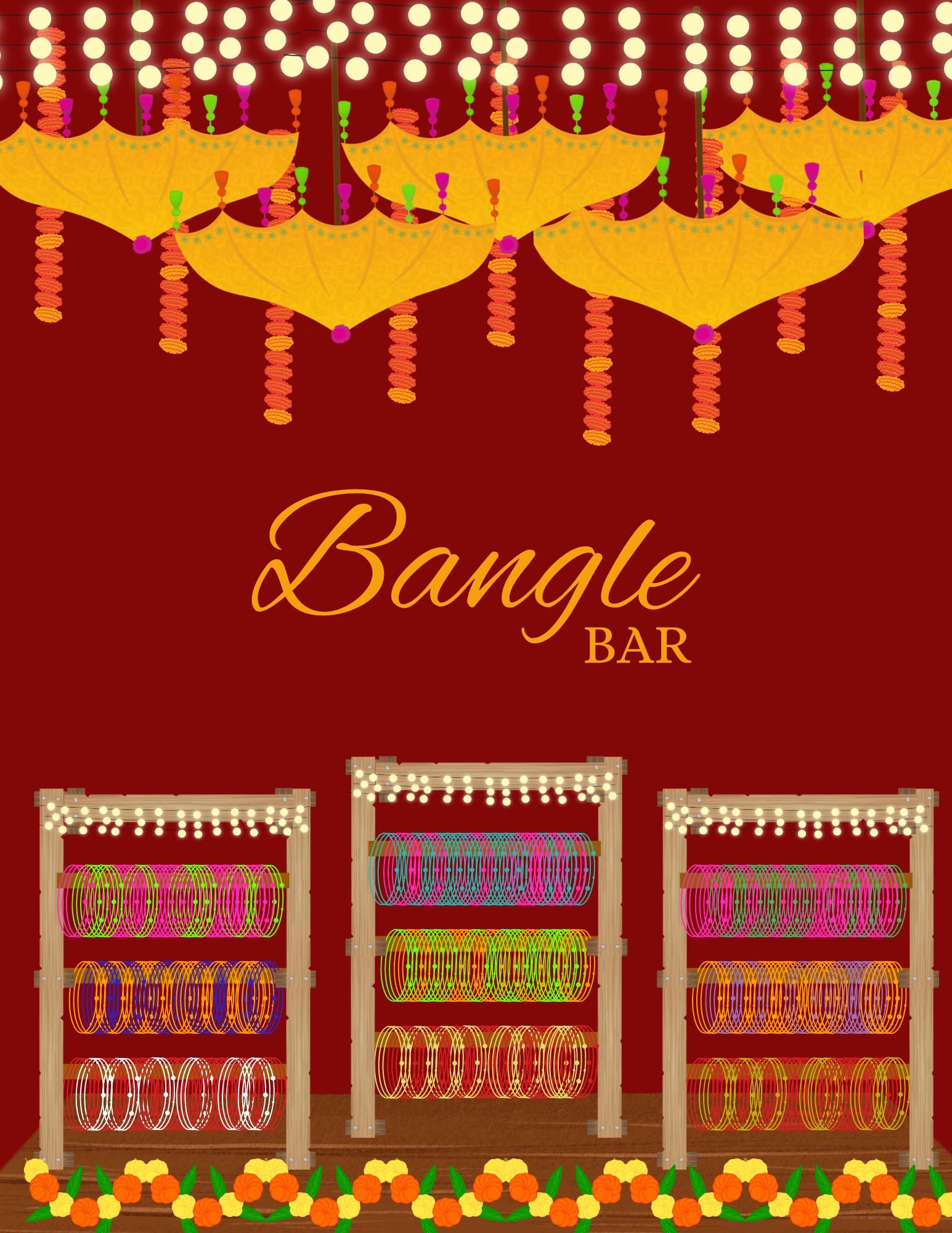 Bangle Bar Sign | Churi Cart Sign | Favor Cart | Chudiyan | Indian ...