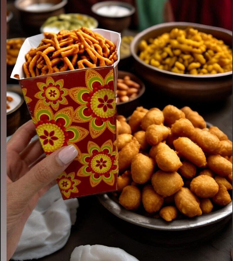 Desi Popcorn Box Template | Guest Favors | Indian Bengali Pakistani ...