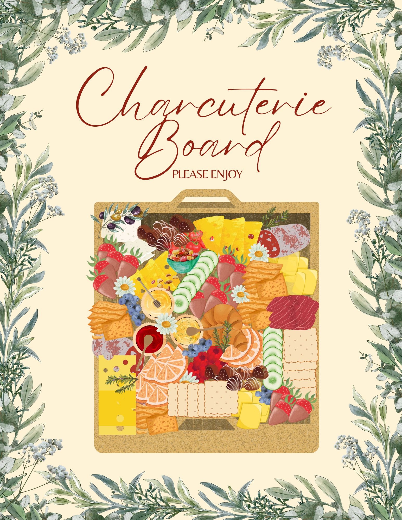 Charcuterie Board Sign Cheese Board Sign Meat and Cheese Platter ...