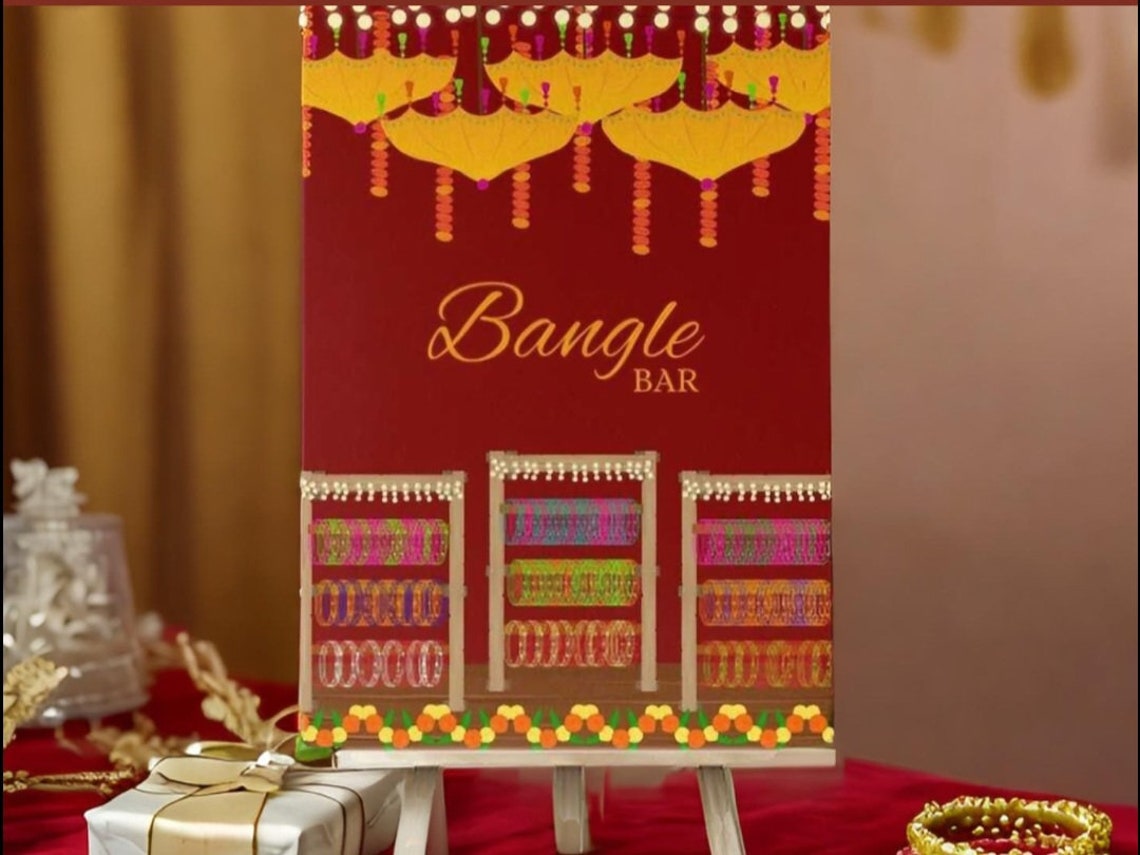 Bangle Bar Sign | Churi Cart Sign | Favor Cart | Chudiyan | Indian ...