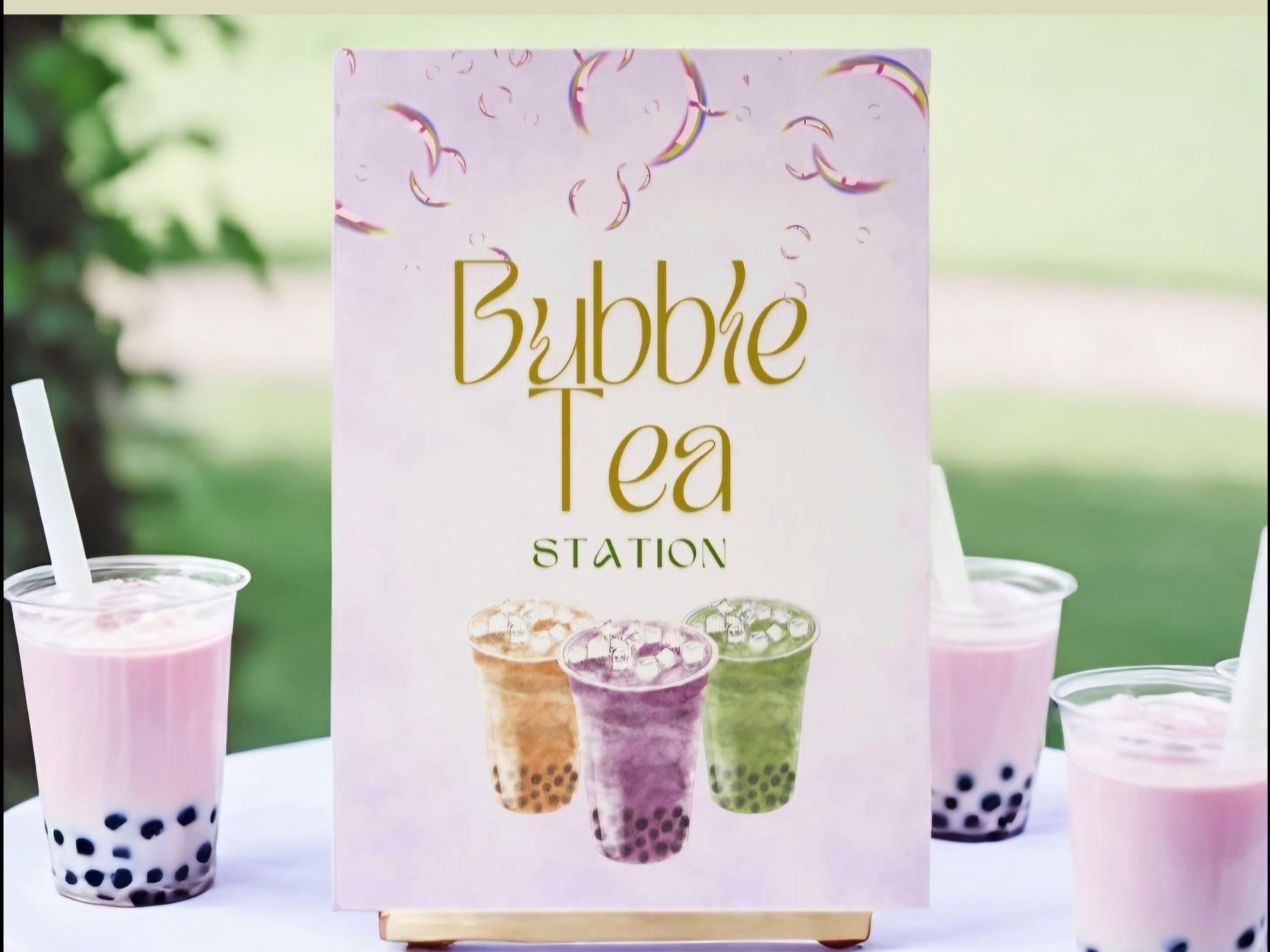 Bubble Tea Station Sign Boba Bar Poster Drink Beverage Sign Birthday ...