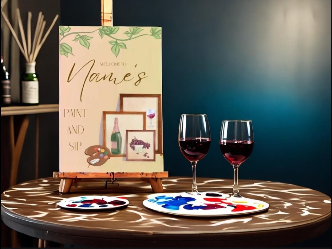 Customizable Paint and Sip Sign DIY Party Essentials for Date Night or ...