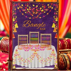Purple Bangle Bar Sign | Churi Cart Sign | Favor Cart | Chudiyan ...