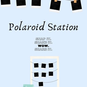 Polaroid Station Sign | DIY Photobooth Sign | Party Favors | Selfie ...