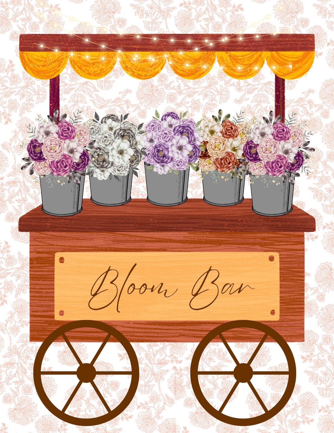 Bloom Bar Cart Sign | DIY Bouquet Bar Sign | Bouquet Bar Logo | Wedding ...