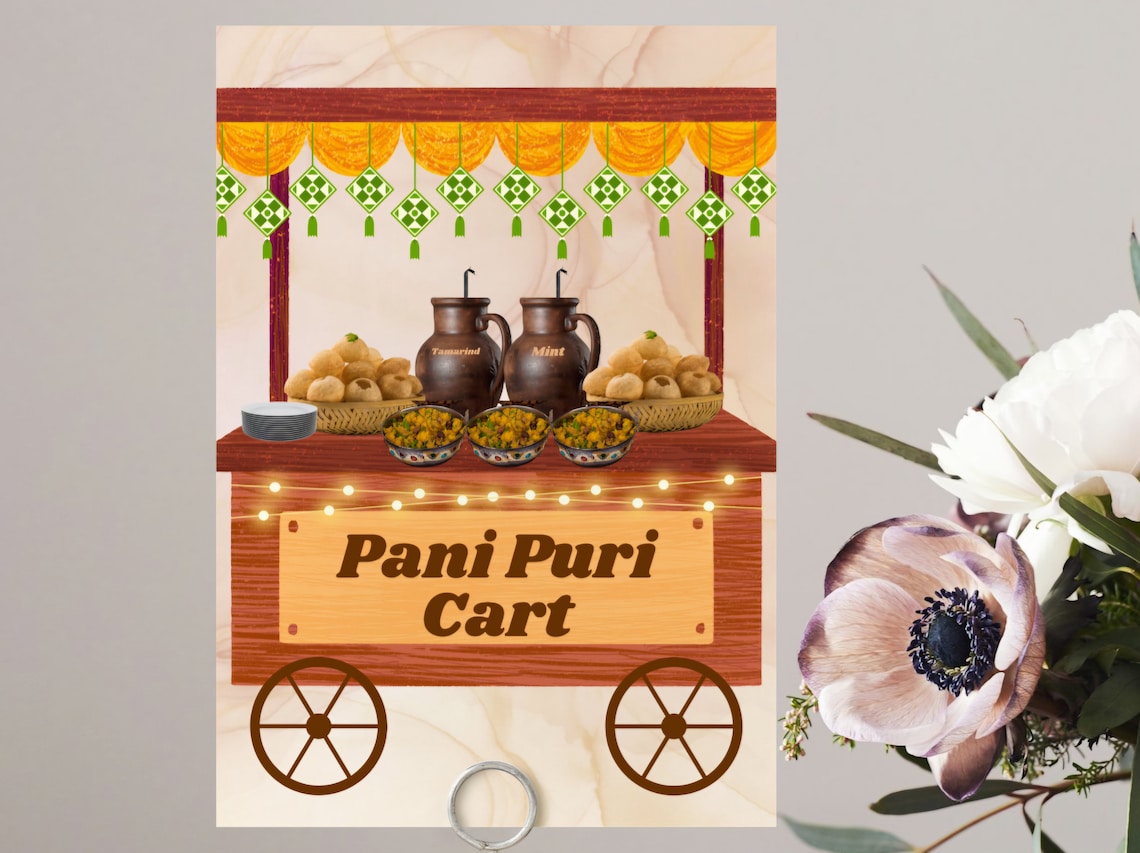 Pani Puri Cart Station Sign | Gol Gappe Fuchka Poster | Indian Bengali ...