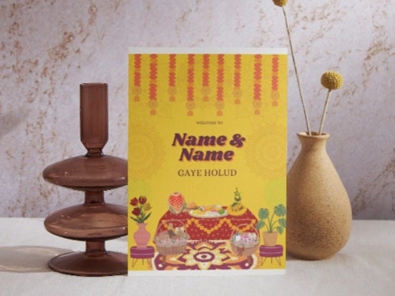 Gaye Holud Sign Haldi Sign Turmeric Ceremony Holud Poster Bengali ...