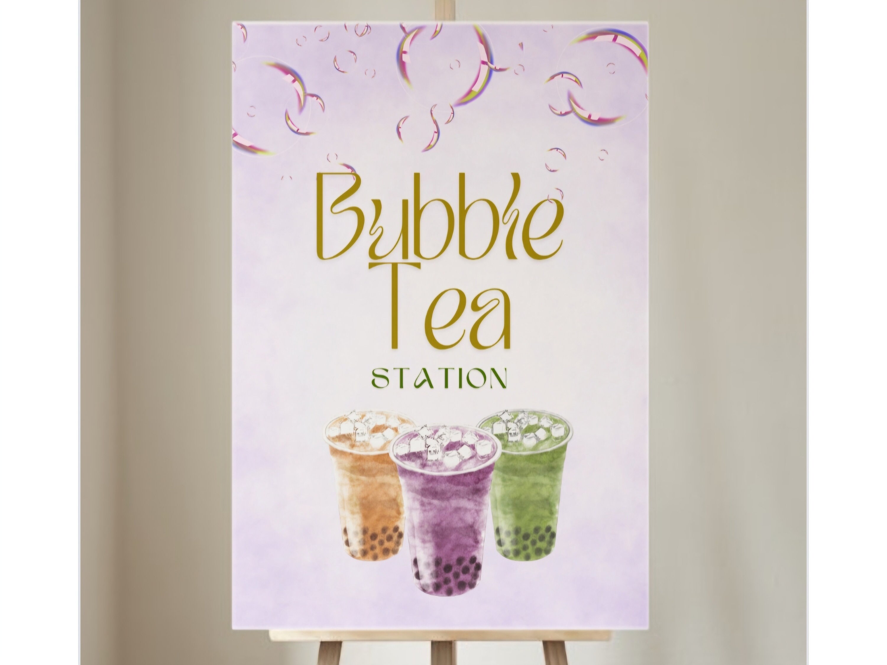 Bubble Tea Station Sign Boba Bar Poster Drink Beverage Sign Birthday ...