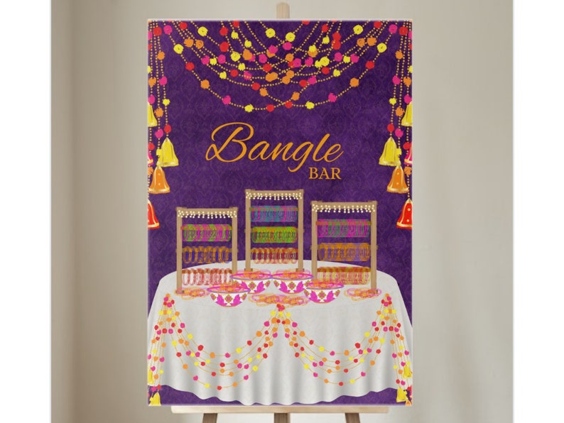 Purple Bangle Bar Sign | Churi Cart Sign | Favor Cart | Chudiyan ...