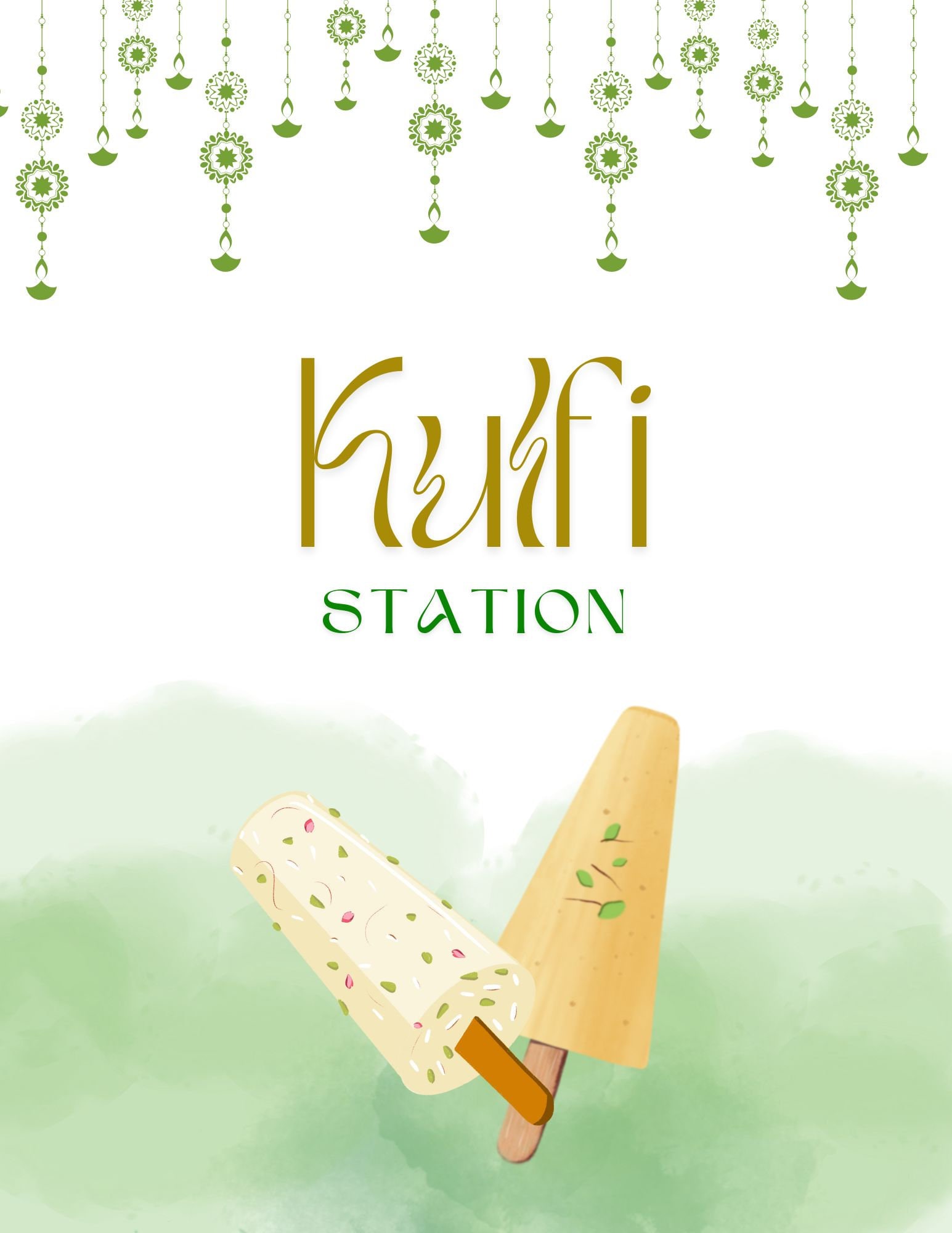 Kulfi Station Stall Sign | Desi Ice Cream Poster | Indian Bengali ...