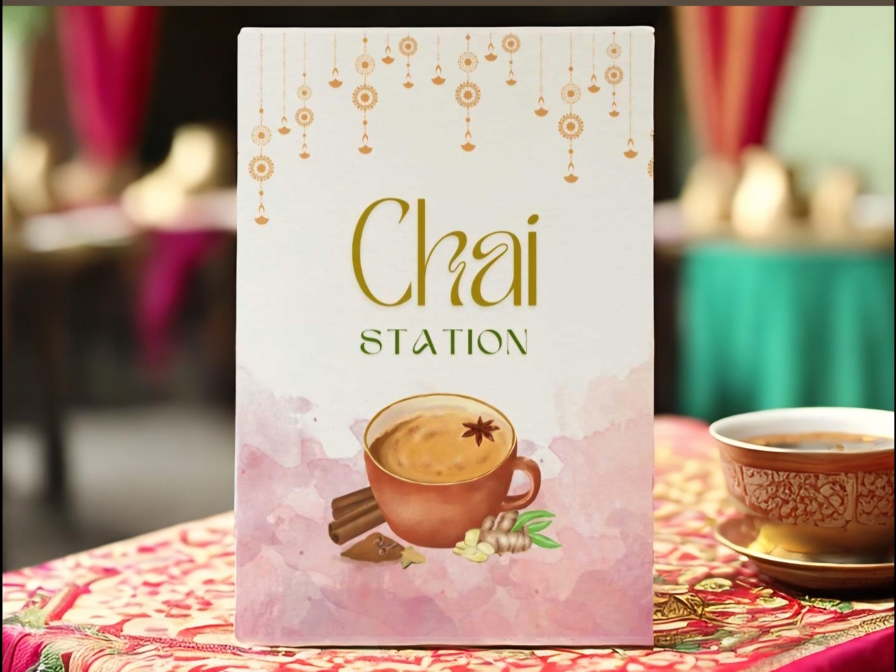 Chai Station Sign | Tea Coffee Table Poster | Indian Bengali Wedding ...