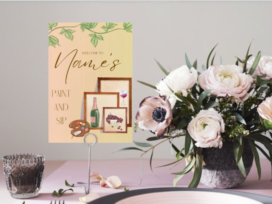 Customizable Paint and Sip Sign DIY Party Essentials for Date Night or ...