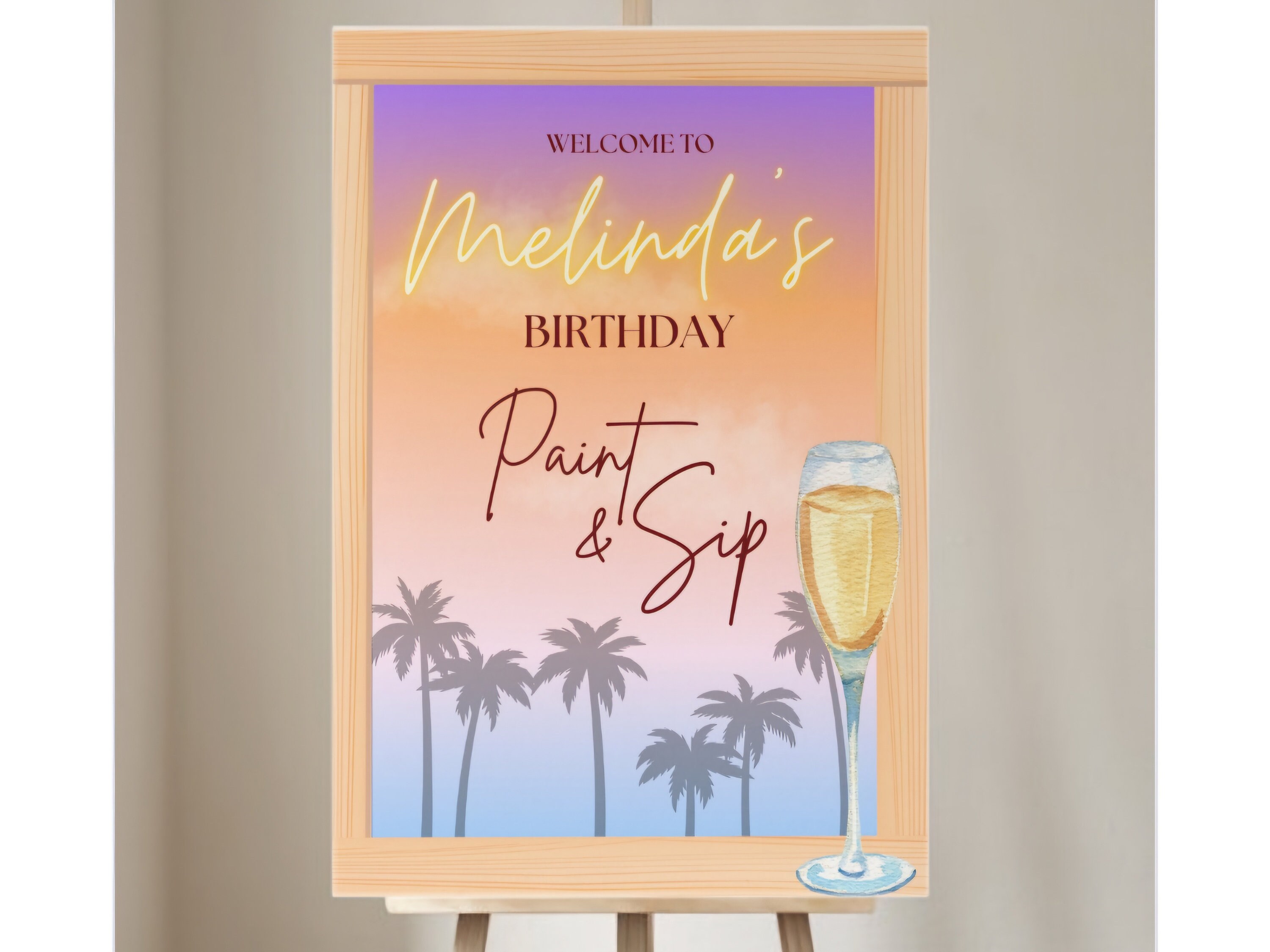 Beach Sunset Paint and Sip Sign | DIY Party | Paint and Easel | Ladies ...