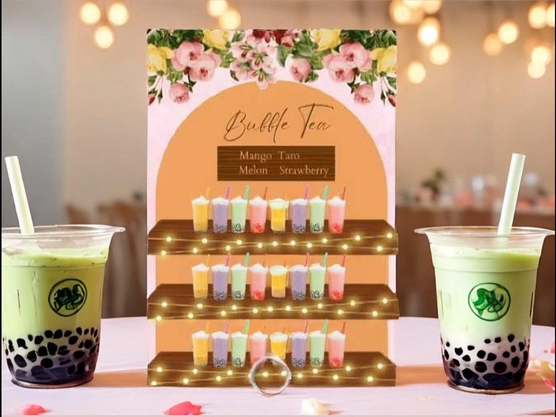 Bubble Tea Wall Menu Sign | Boba Bar Sign | Drink Station Sign ...