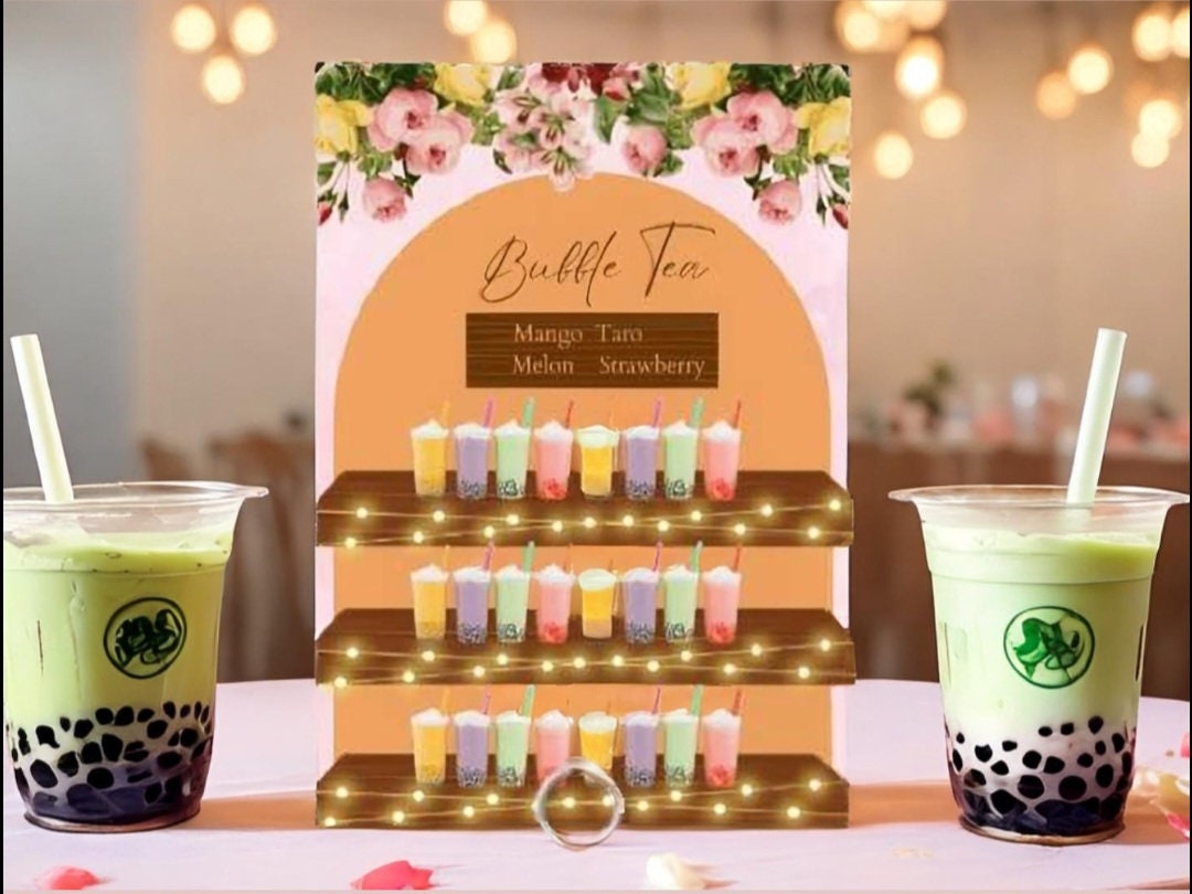 Bubble Tea Wall Menu Sign | Boba Bar Sign | Drink Station Sign ...