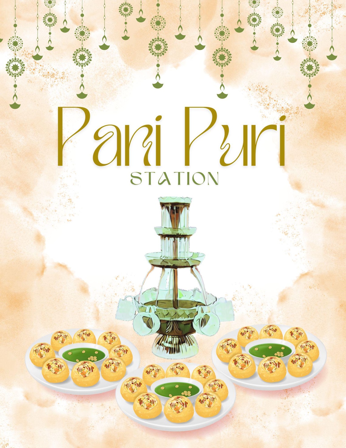 Pani Puri Fountain Station Stall Sign | Gol Gappe Fuchka Poster ...