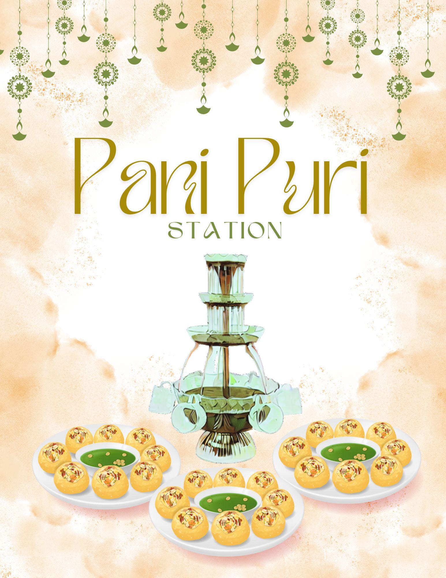 Pani Puri Fountain Station Stall Sign | Gol Gappe Fuchka Poster ...
