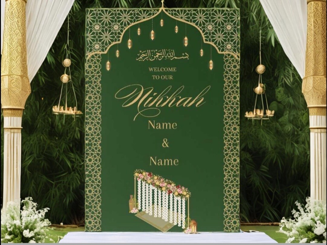 Nikkah Wedding Sign | Floral Curtain | Flower Partition | Islamic ...