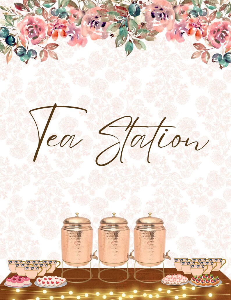 Tea Station Menu Sign| Chai Coffee Sign | Chaiwala | Birthday Shower ...