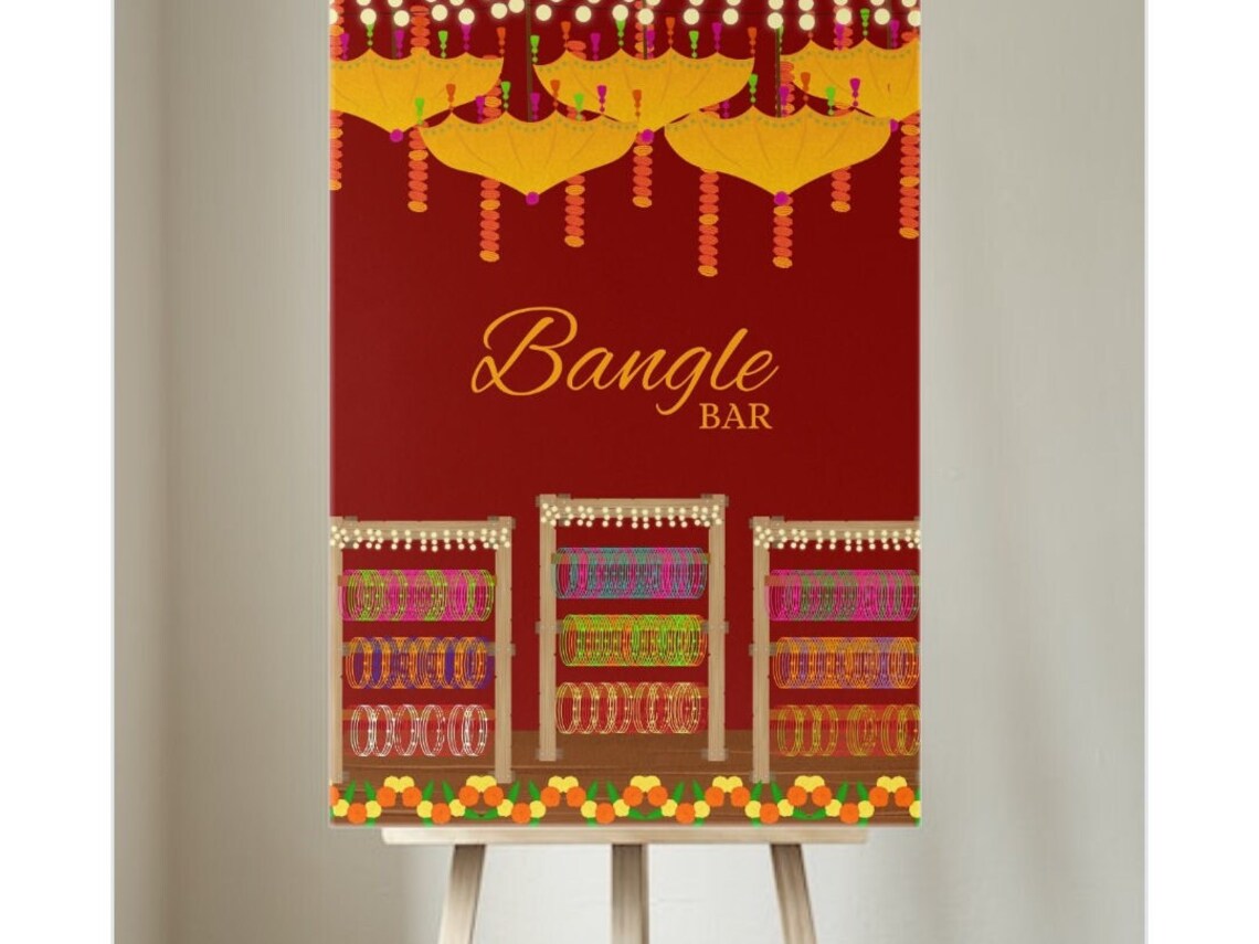 Bangle Bar Sign | Churi Cart Sign | Favor Cart | Chudiyan | Indian ...