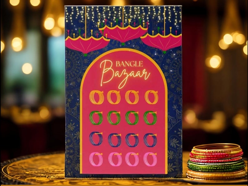 Bangle Bazaar Bar Wall Sign | Churi Cart Sign | Favor Poster | Indian ...