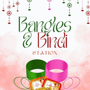 Bangles and Bindi Bar Cart Stall Sign | Churi and Teep Favor Poster ...