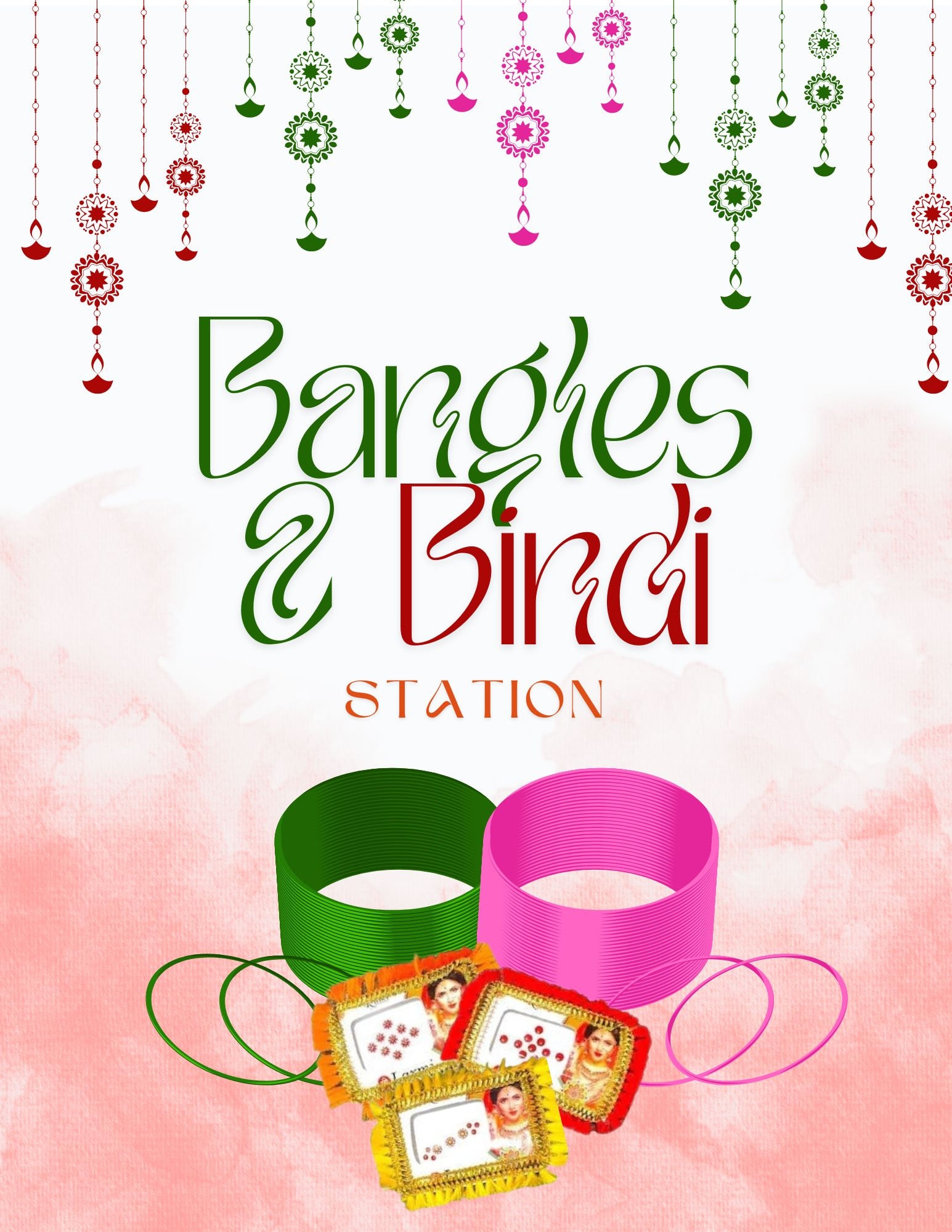 Bangles and Bindi Bar Cart Stall Sign | Churi and Teep Favor Poster ...
