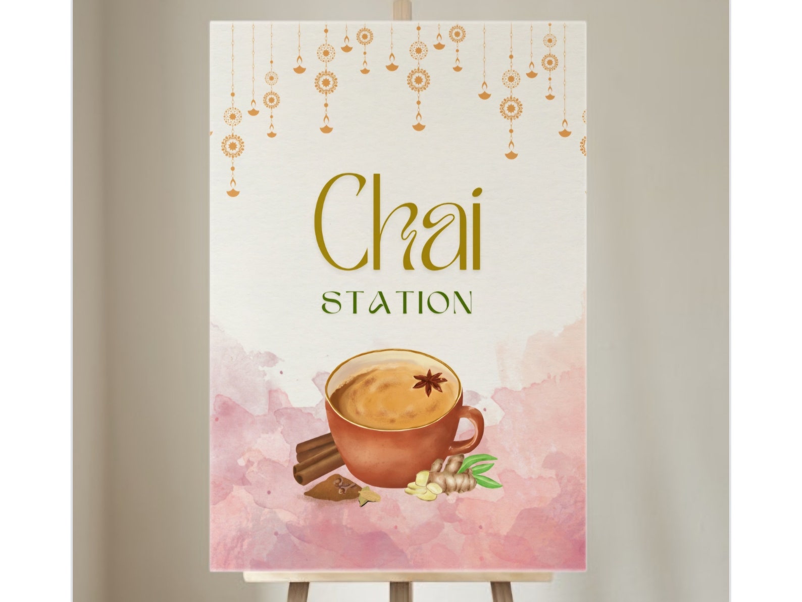 Chai Station Sign | Tea Coffee Table Poster | Indian Bengali Wedding ...
