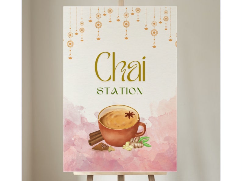 Chai Station Sign | Indian Wedding Decor (digital Download) - Etsy
