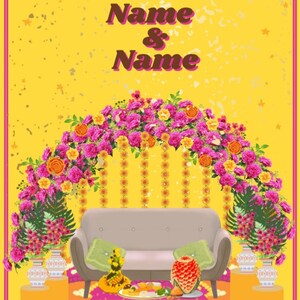 Pink Arch Gaye Holud Table Sign | Haldi Turmeric Ceremony Poster ...