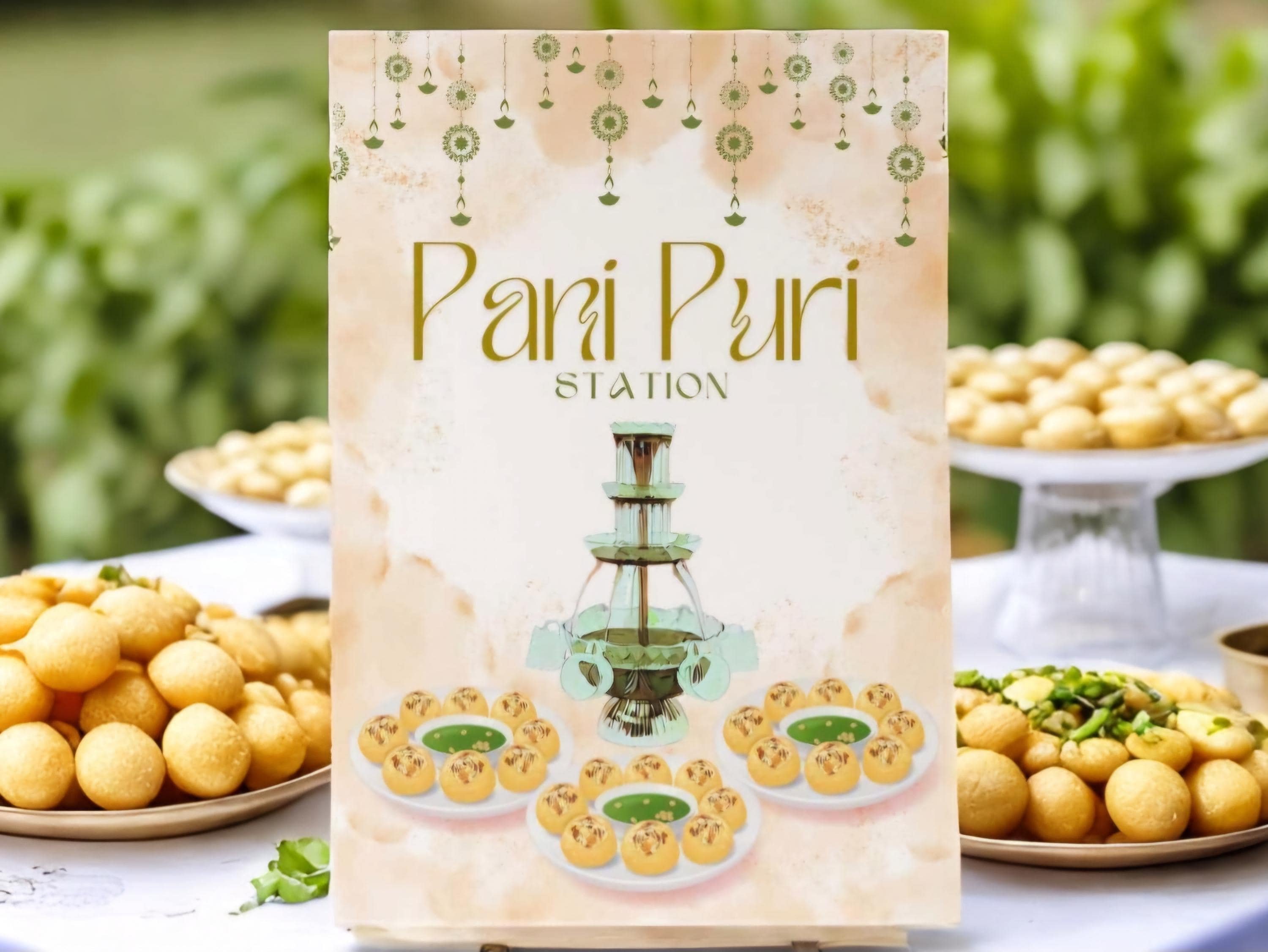 Pani Puri Fountain Station Stall Sign | Gol Gappe Fuchka Poster ...
